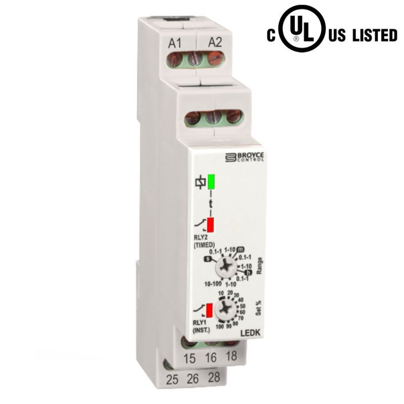 Timer on delay - LEDK - Broyce Control - DIN rail / SPDT