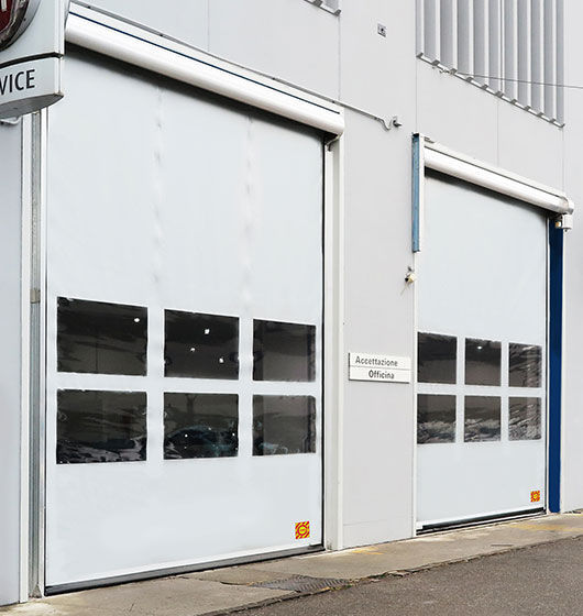 Roll up door - EVOLUTION - Campisa - aluminium / fabric / PVC