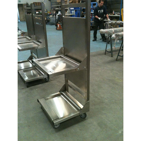 Work station cart - ERIMEC MANUTENTION - stainless steel / 2 levels ...