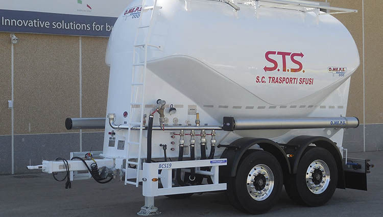 Silo semi-trailer - BCS 19 - OMEPS - 2-axle / towed / for concrete ...