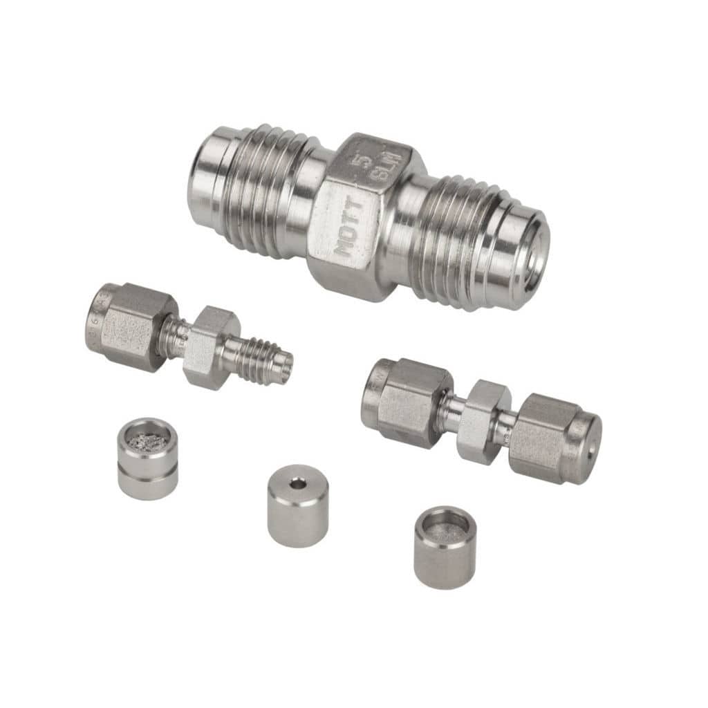 Flow restrictor - 5110-1/4x1/4-304 SS-0.1- Helium -0ATM/0ATM - Mott