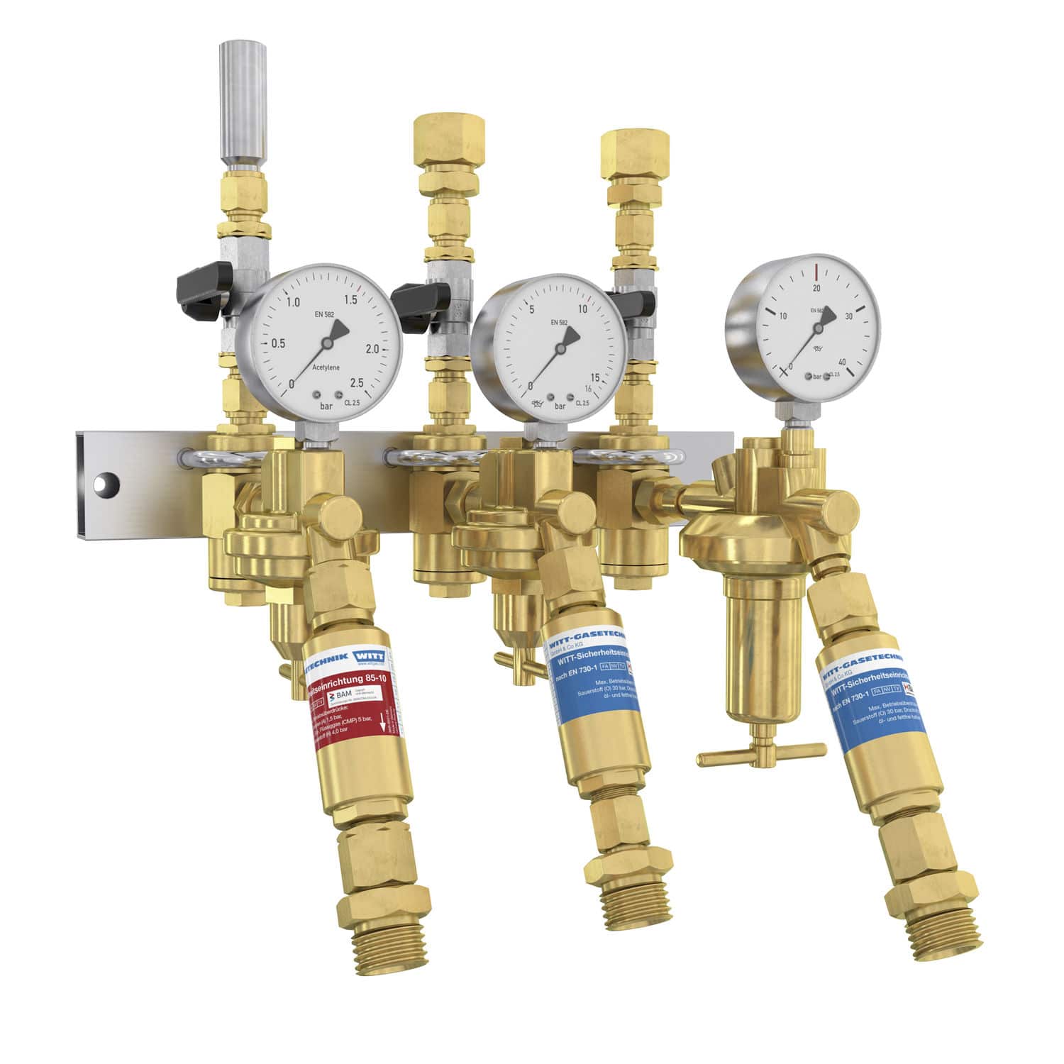 Multi-channel manifold - 503 - WITT-Gasetechnik - brass / for gas / for ...
