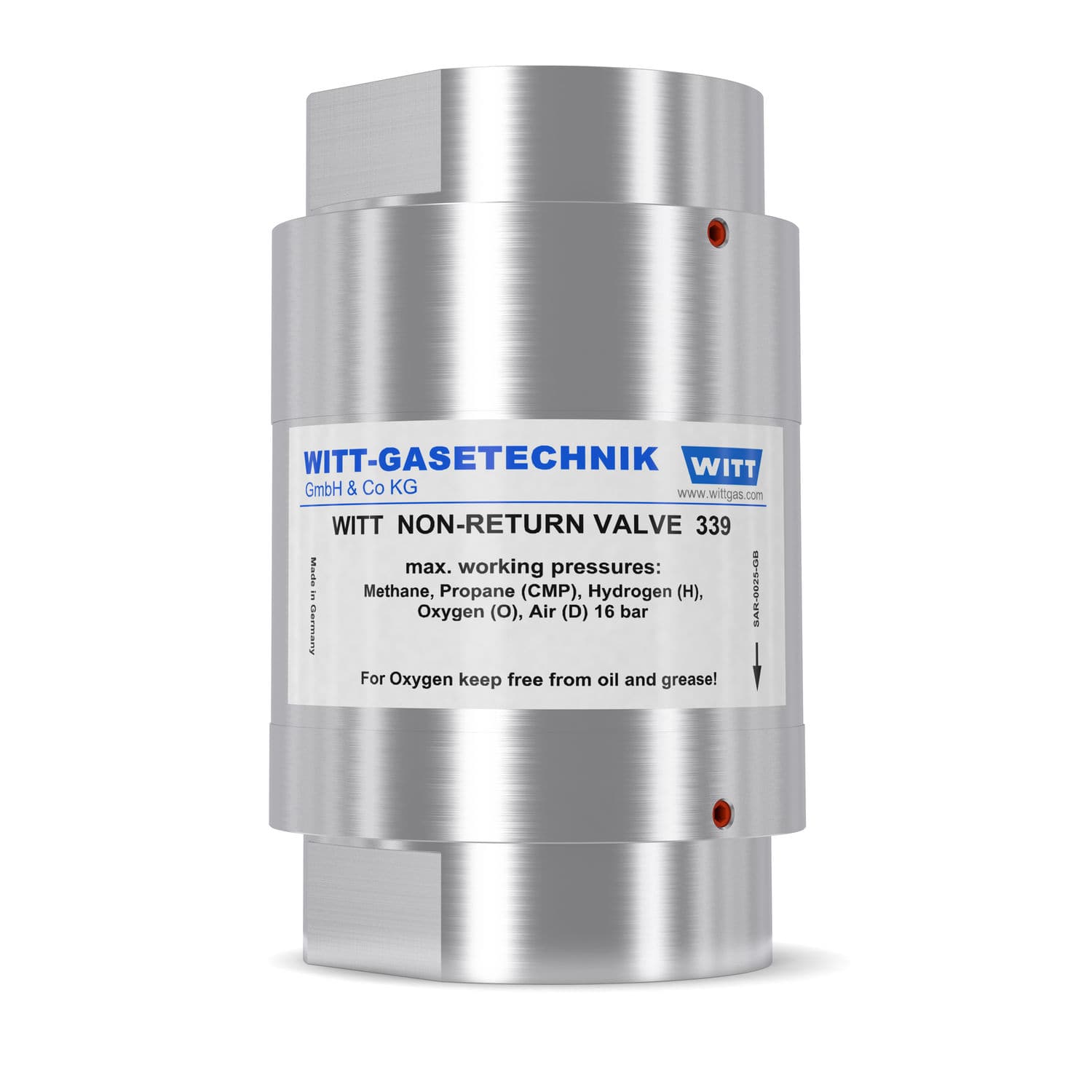 Gas non-return valve - 339-ES - WITT-Gasetechnik - threaded / stainless ...
