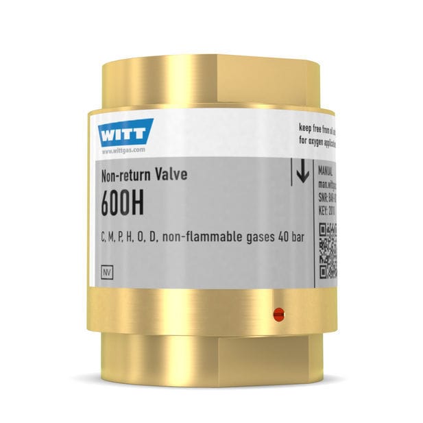 Oxygen non-return valve - NV600H - WITT-Gasetechnik - for gas / brass