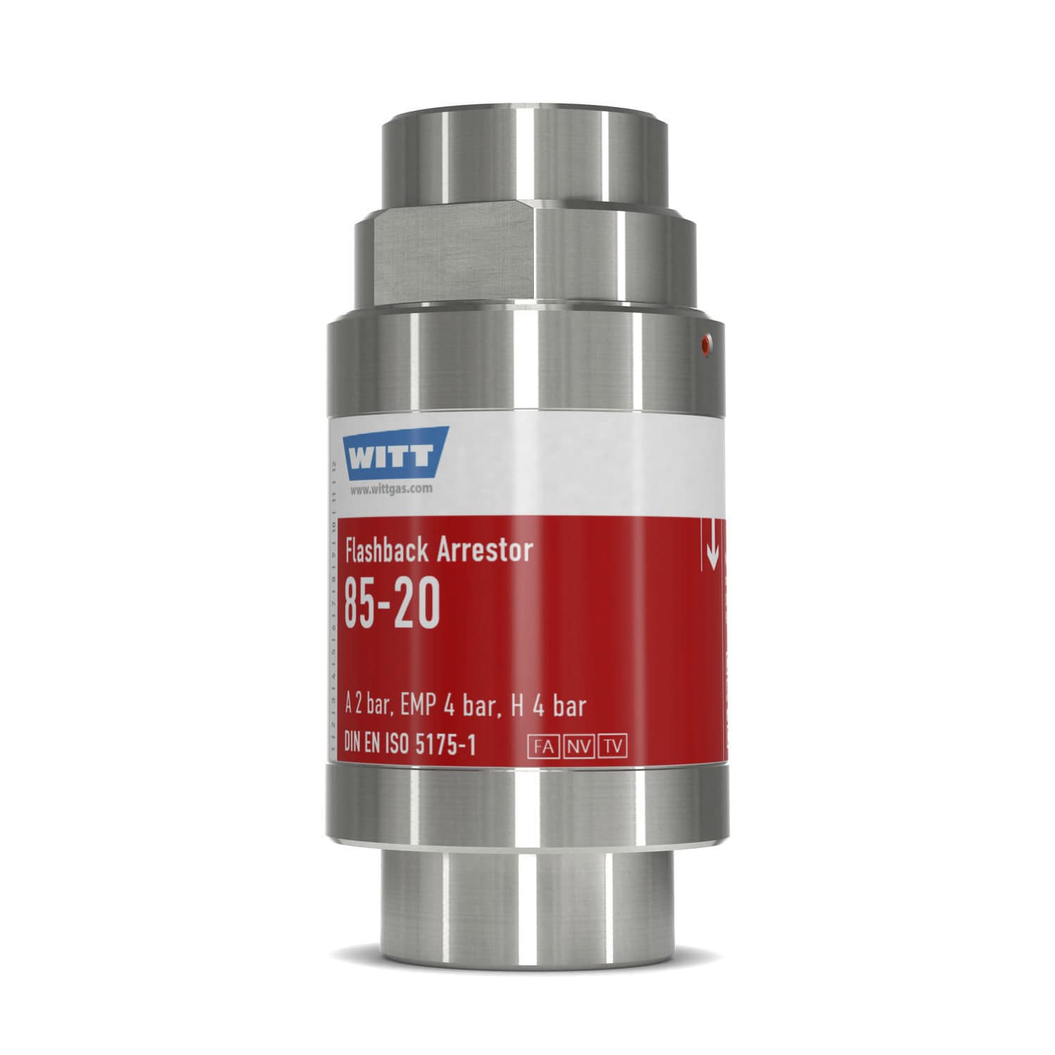 Flashback arrestor with check valve - RF85-20N-ES - WITT-Gasetechnik ...