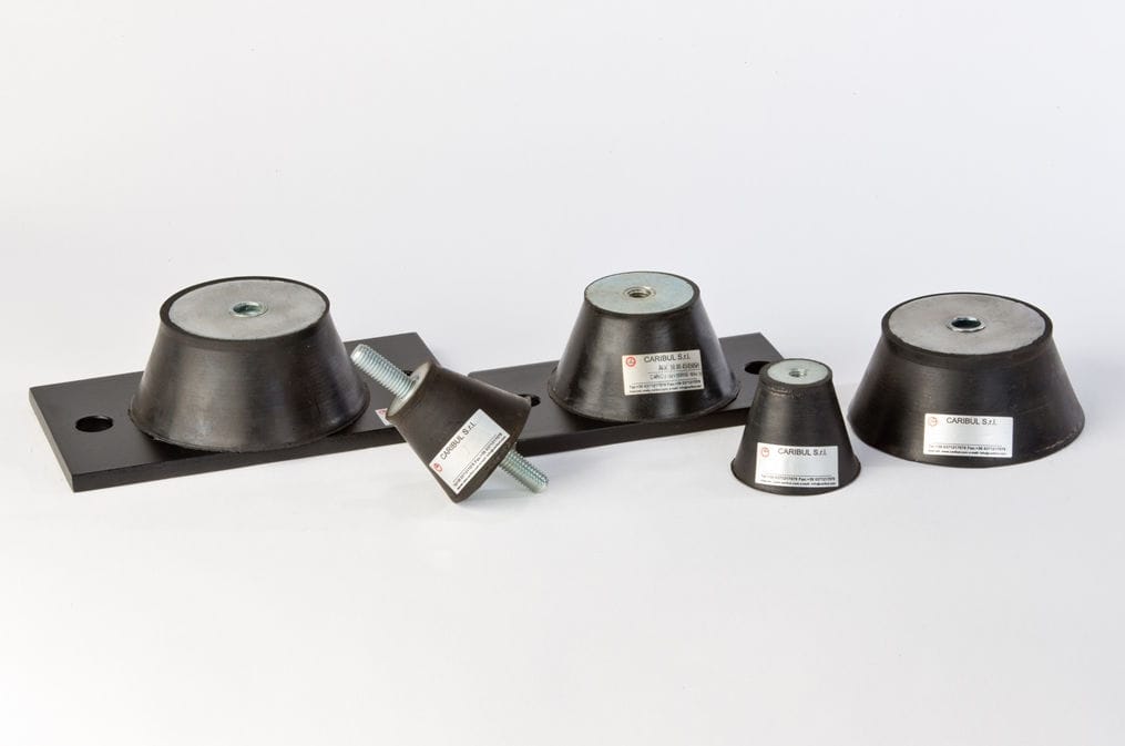 Conical anti-vibration mount - AGC - CARIBUL - steel / rubber / threaded
