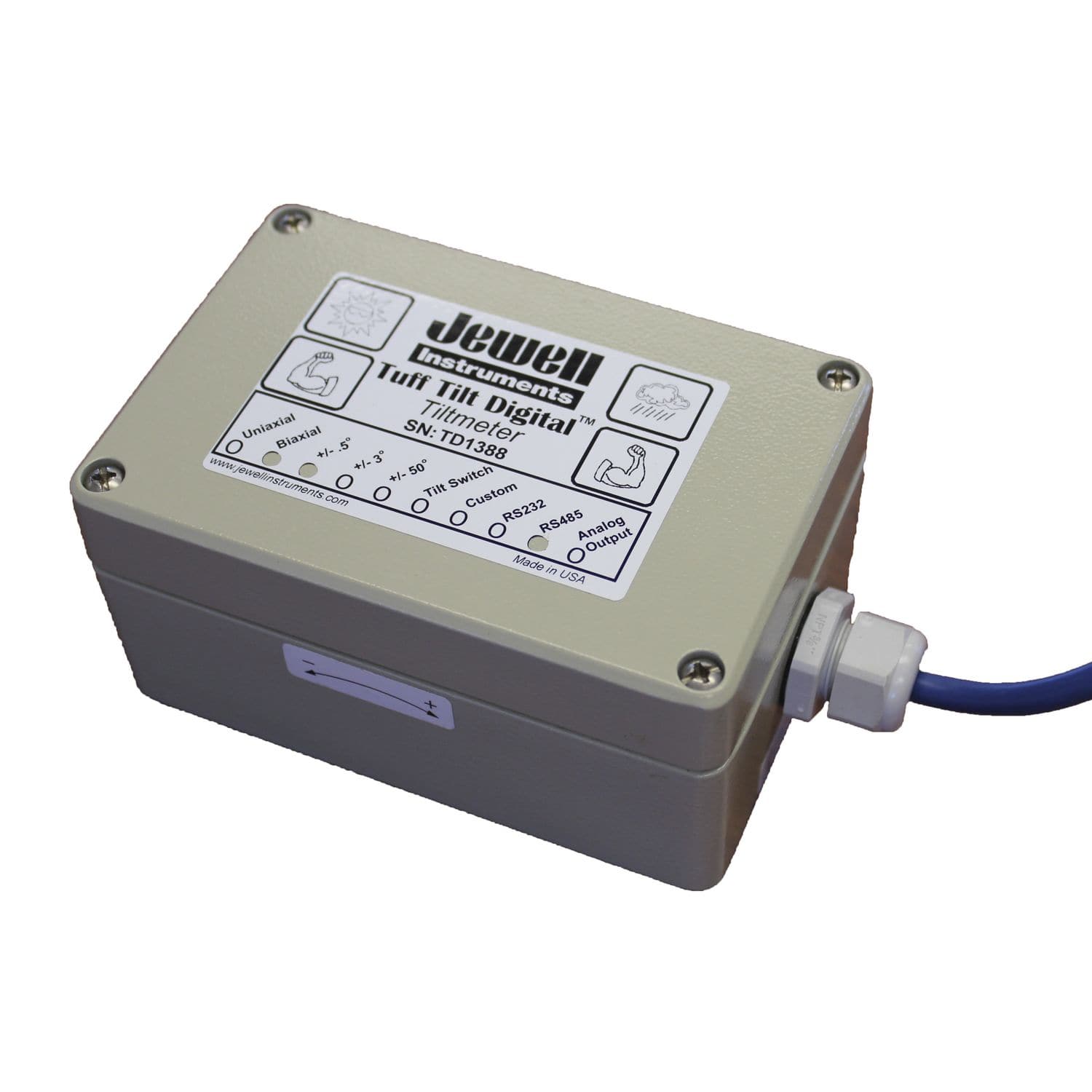 1-axis tiltmeter - D801 Tuff Tilt - Jewell Instruments - digital ...