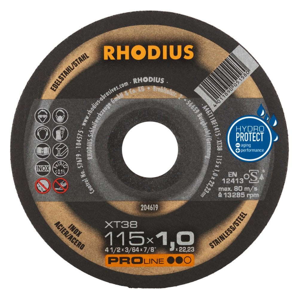 Metal cutting disc - XT38 - RHODIUS - steel / thin