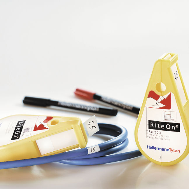 Manual label applicator - RiteOn Series - HellermannTyton España - for self-adhesive labels ...