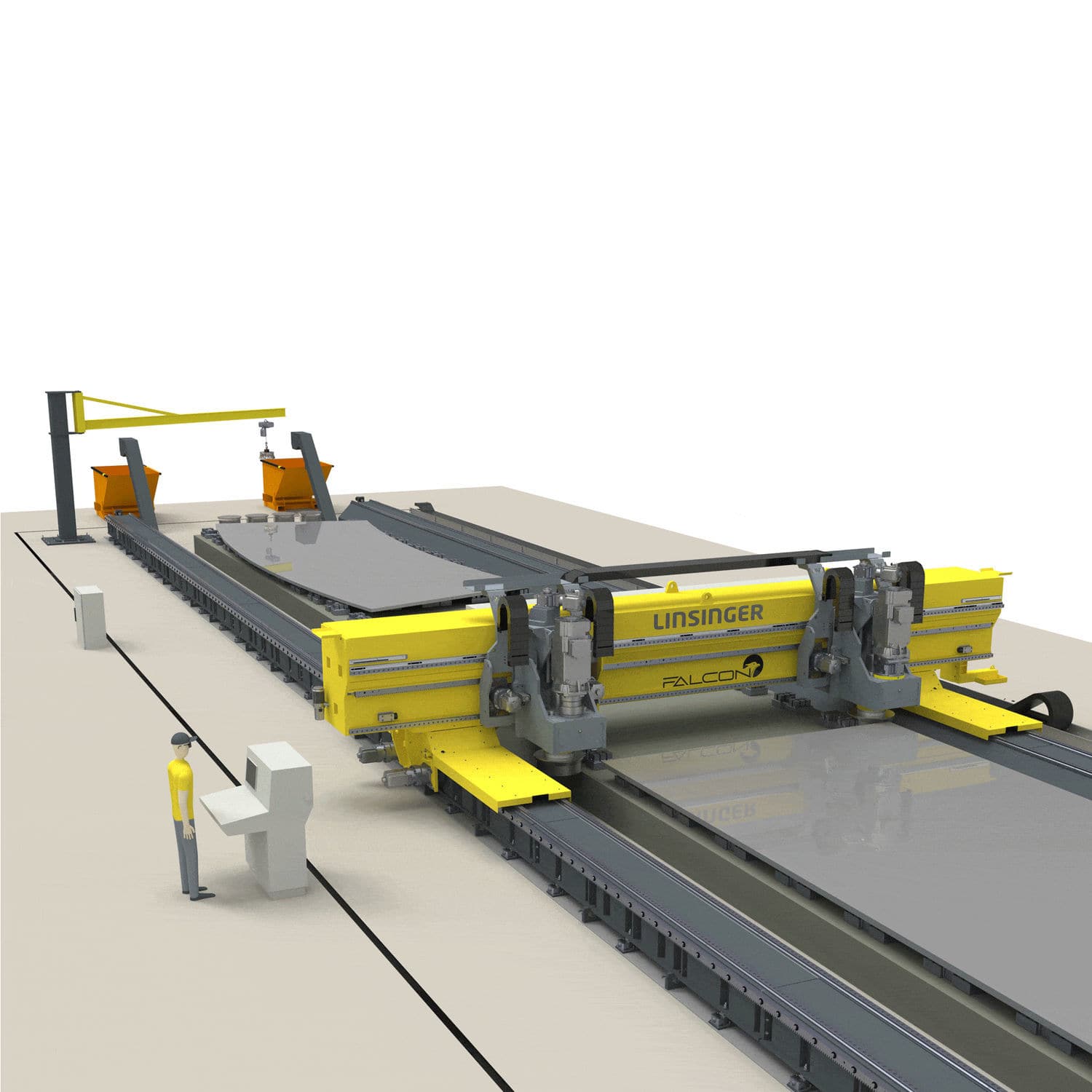 Edge milling machine - FALCON - LINSINGER - 3/5-axis / horizontal / gantry