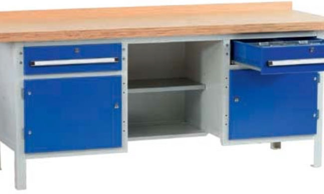 Wooden workbench - KWB-S - LOKOMA - for workshops / with drawer