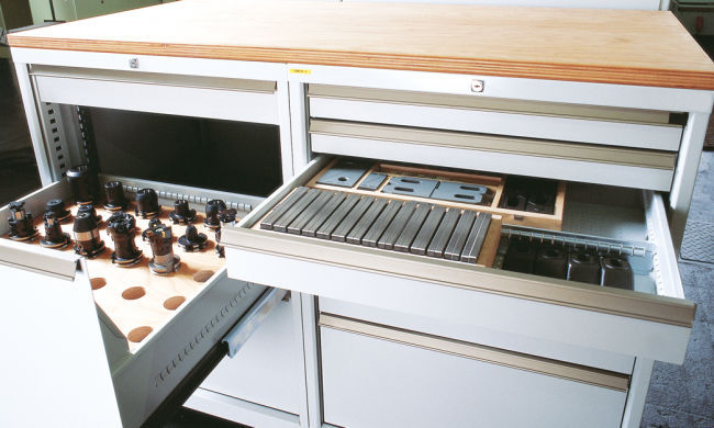 Wooden workbench - CNC - LOKOMA - with drawer