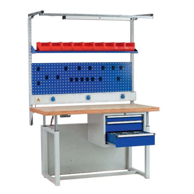 Steel workbench - HWB - LOKOMA - with drawer / with tool board