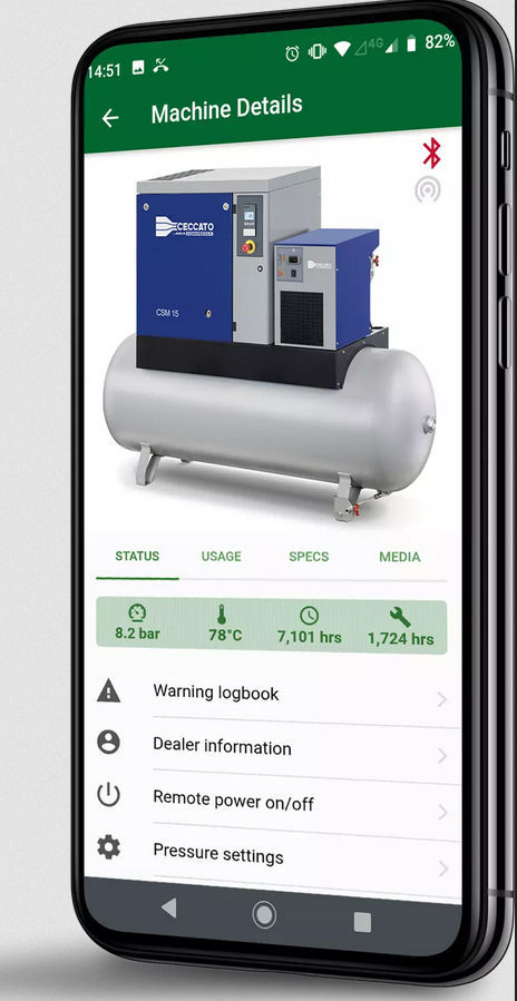 Control mobile app - AirCare - Ceccato Aria Compressa - for compressors / real-time / Android