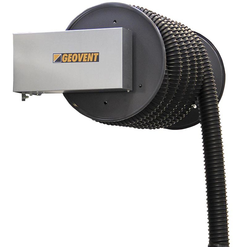 Vacuum hose reel - GTS - Geovent - for exhaust gas / manual / fixed
