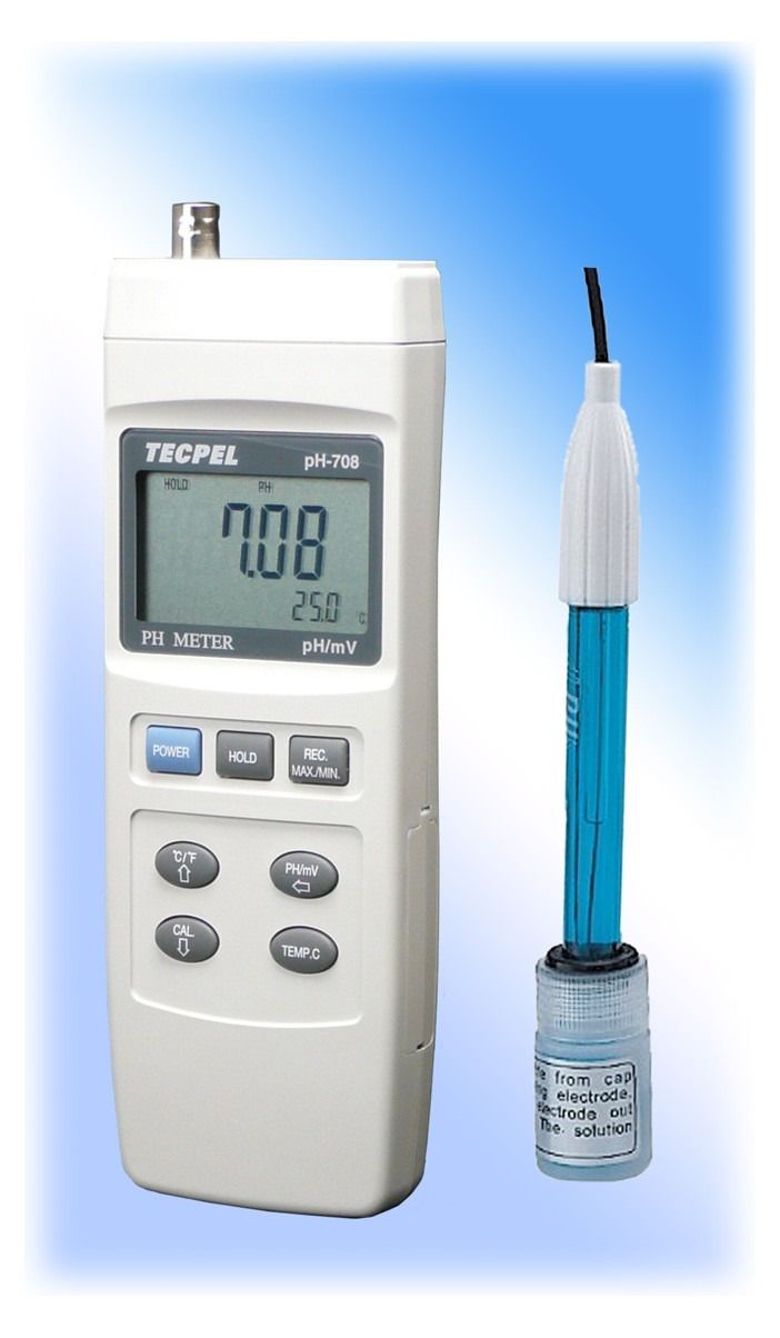 Portable pH meter - pH 708 - Tecpel Co., Ltd. - process / with LCD ...