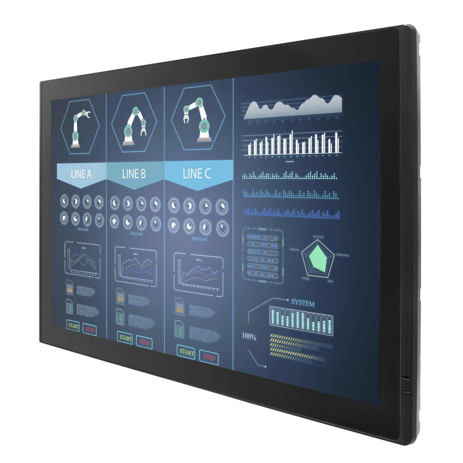 LCD/TFT monitor - W32L100-PTA1 - Winmate, Inc. - projected capacitive touchscreen / 32" / 3840 x ...