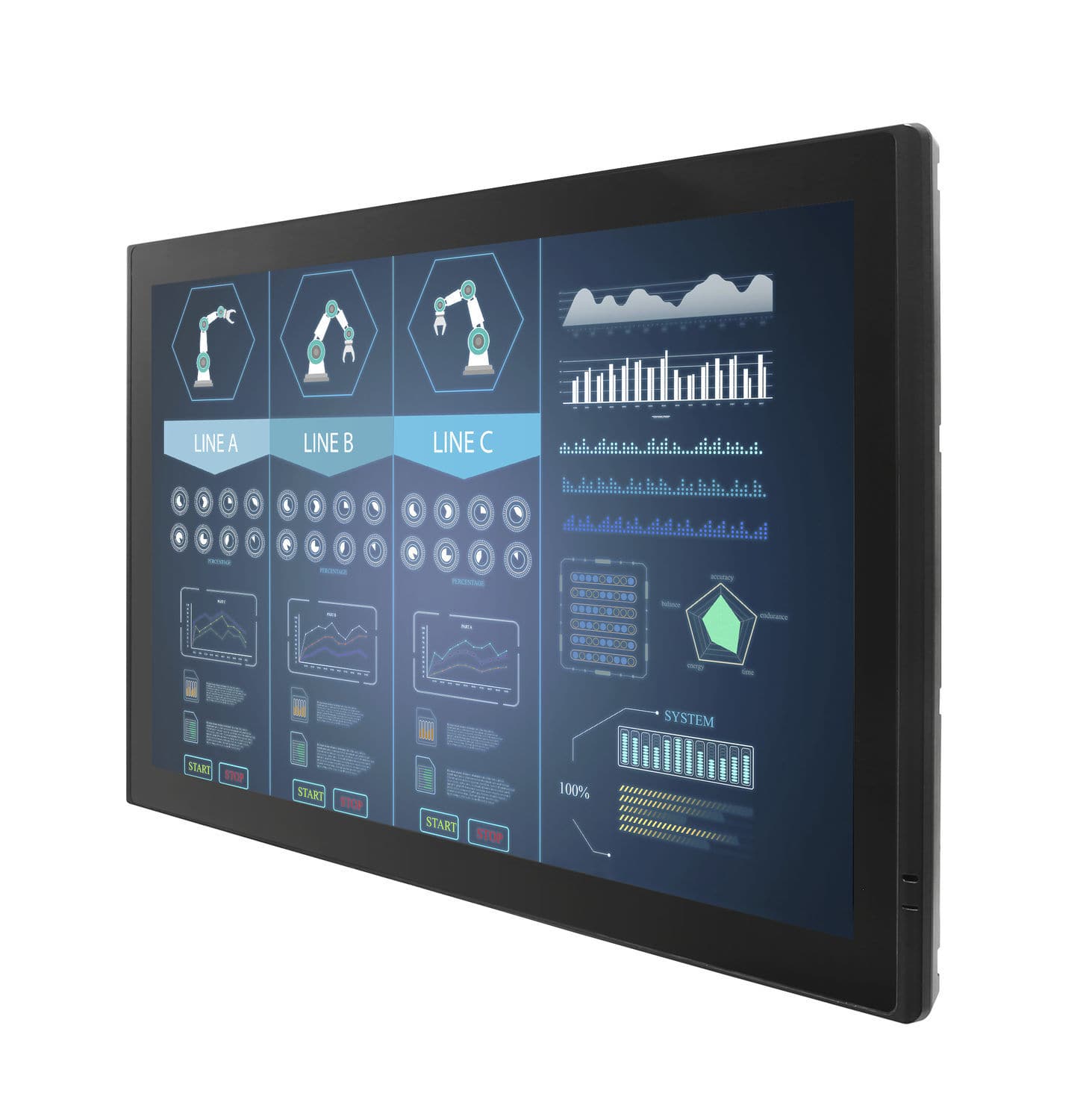 LCD monitor - W32L100-PTA1-SDI - Winmate, Inc. - projected capacitive touchscreen / 32" / 3840 x ...