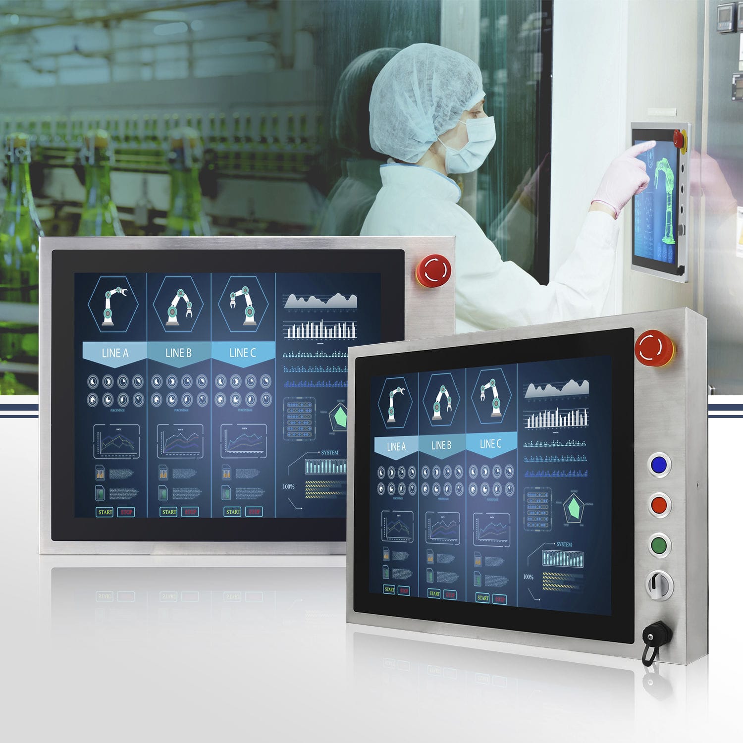 TFT LCD panel PC - R15IB3S-SPC3-B - Winmate, Inc. - PCAP capacitive touch screen / multi-touch ...