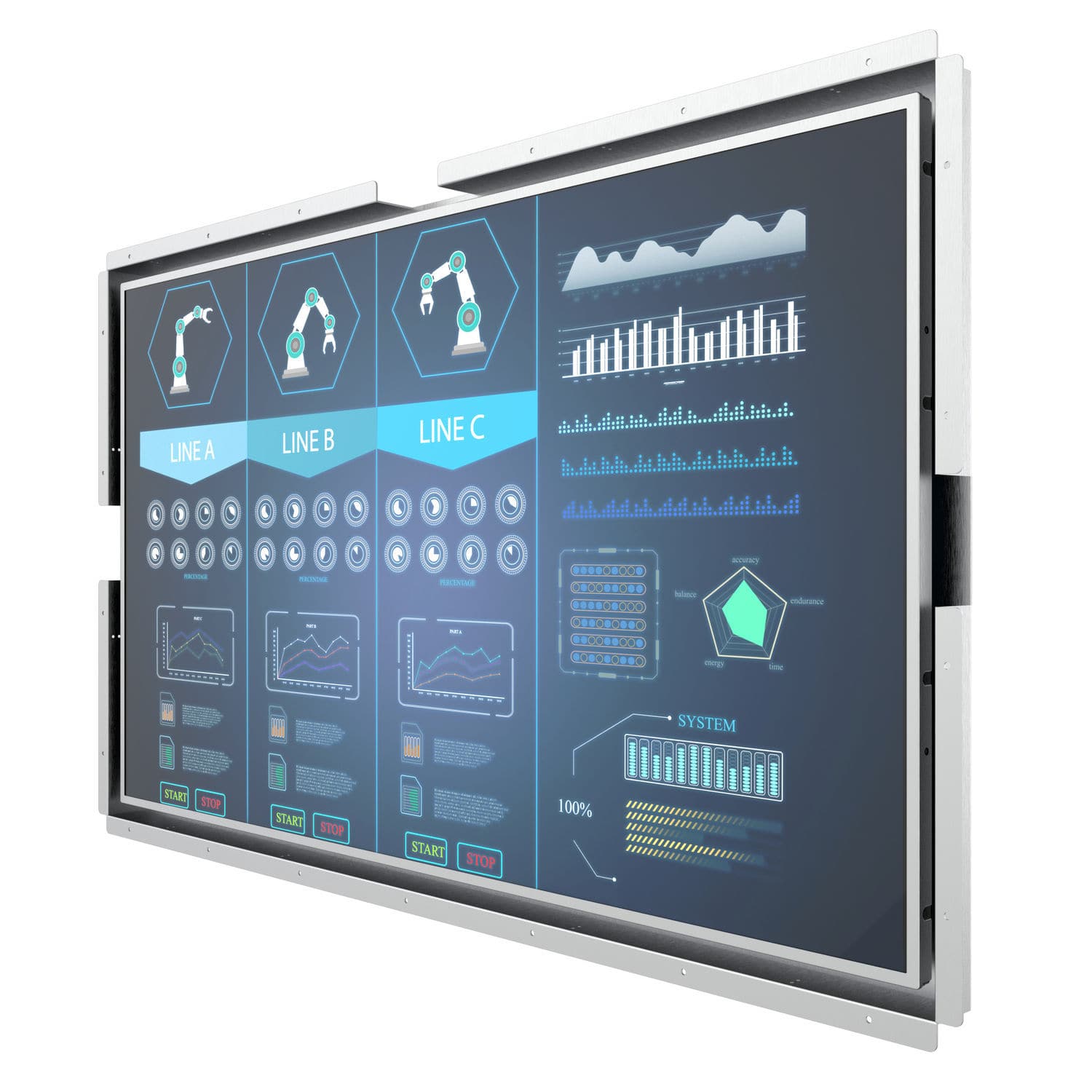 Open frame monitor - W43L300-OFA2HB - Winmate, Inc. - resistive touch ...