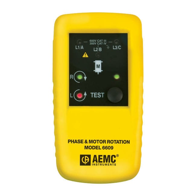 Power indicator - 6609 - AEMC Instruments - phase sequence / LED / handheld