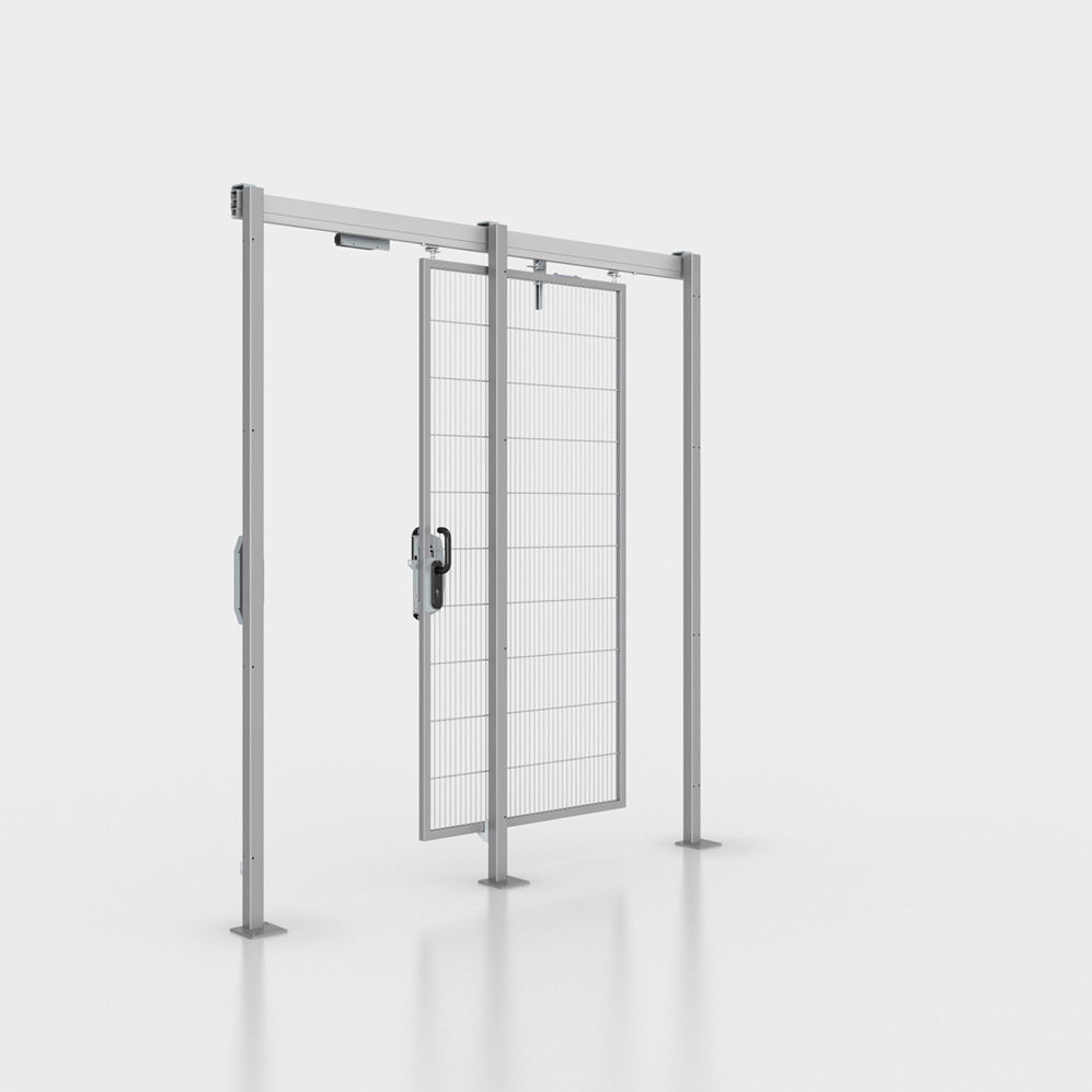 Sliding door - HANS GEORG BRÜHL - aluminium / steel / indoor