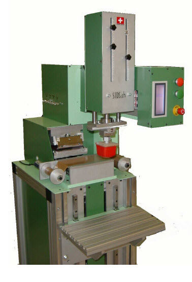 Pad printing machine with open ink cup - TP-150 - ST Drucksysteme - electropneumatic