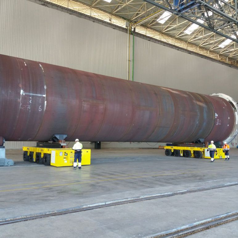 Electric self-propelled trailer - DTA - 4-axle / for heavy loads / modular