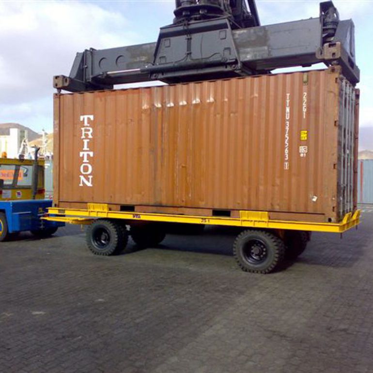 Container trailer - DTA - for industrial materials / 2-axle / towed