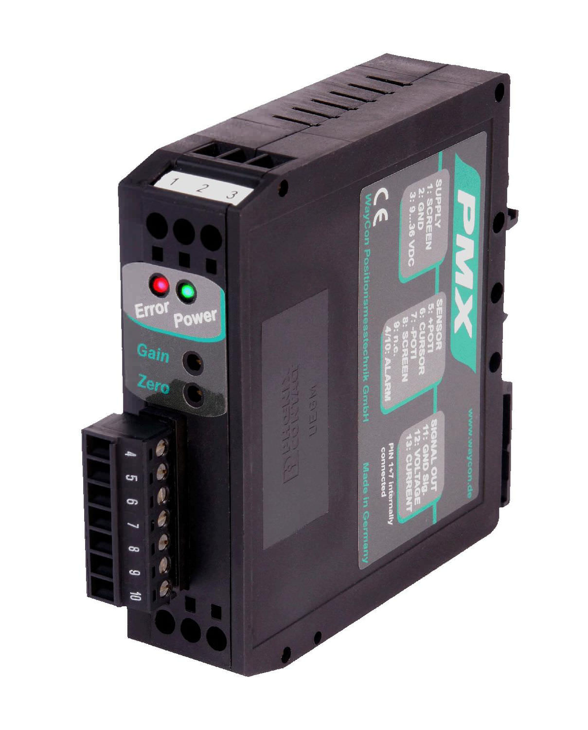 DIN rail signal conditioner - ±10 V, 4 - 20 mA | PMX-24 - WayCon Positionsmesstechnik GmbH ...