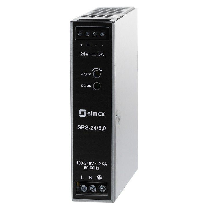 DIN rail power supply - SPS-24/5,0 - SIMEX Sp. z o.o. - AC/DC / single ...