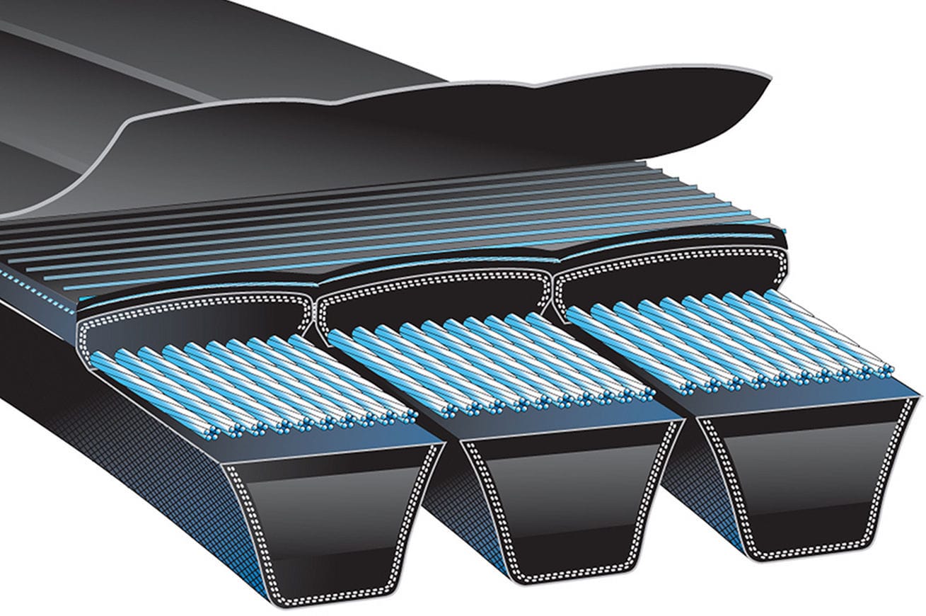 Trapezoidal belt - Hi-Power PowerBand - Gates - V / rubber / high-power