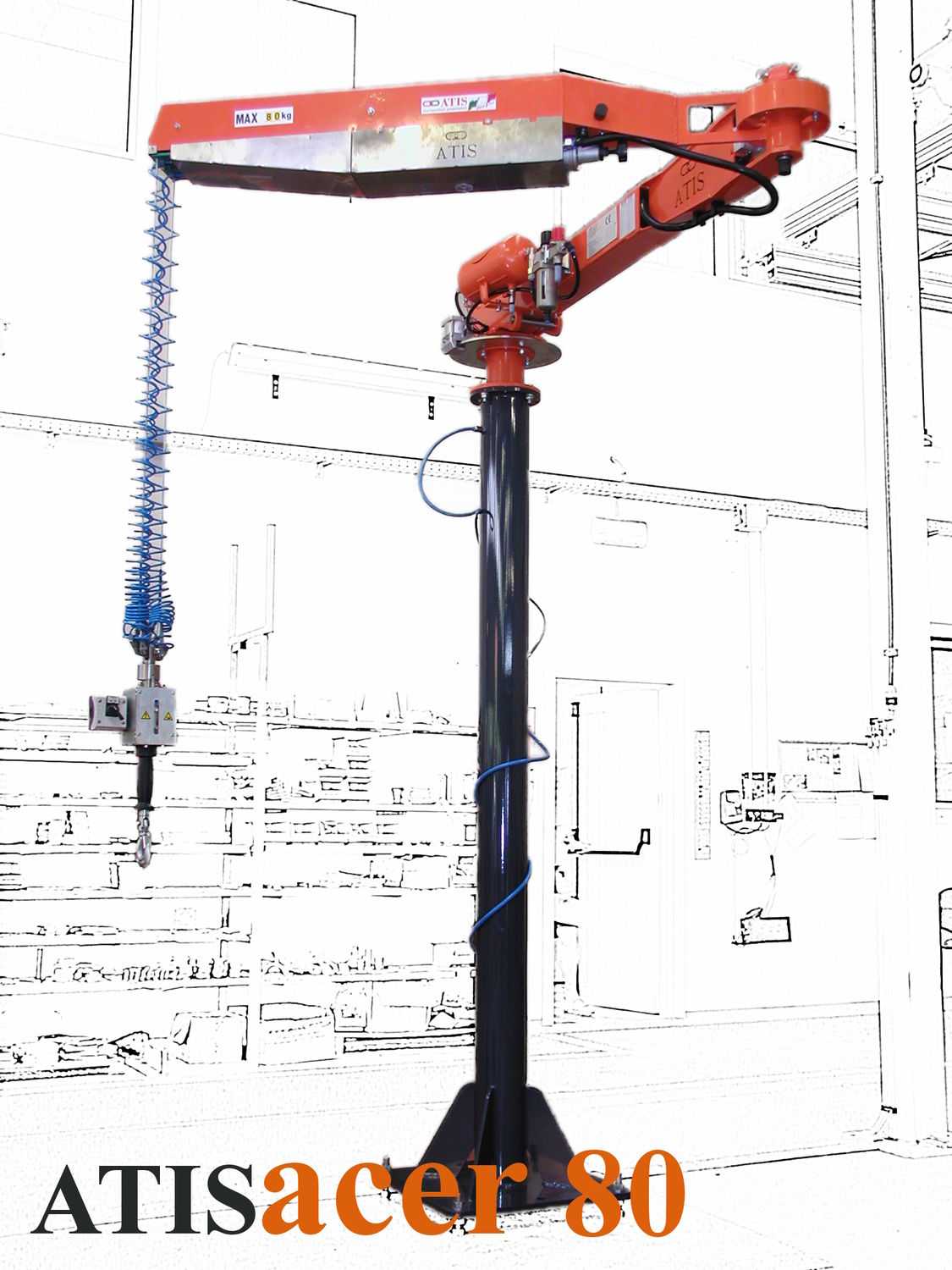 Pneumatic manipulator - ATISacer80 - ATIS s.r.l. - with gripping tool ...