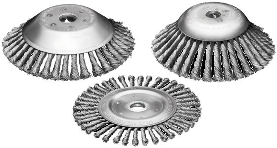 Knotted wheel brush - STH series - Lessmann - cleaning / metal wire