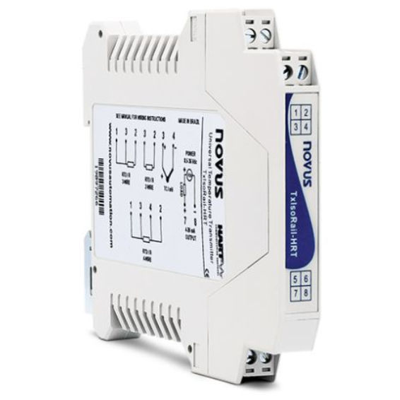 DIN rail mount temperature transmitter - TxIsoRail - Novus Automation - type S thermocouple ...