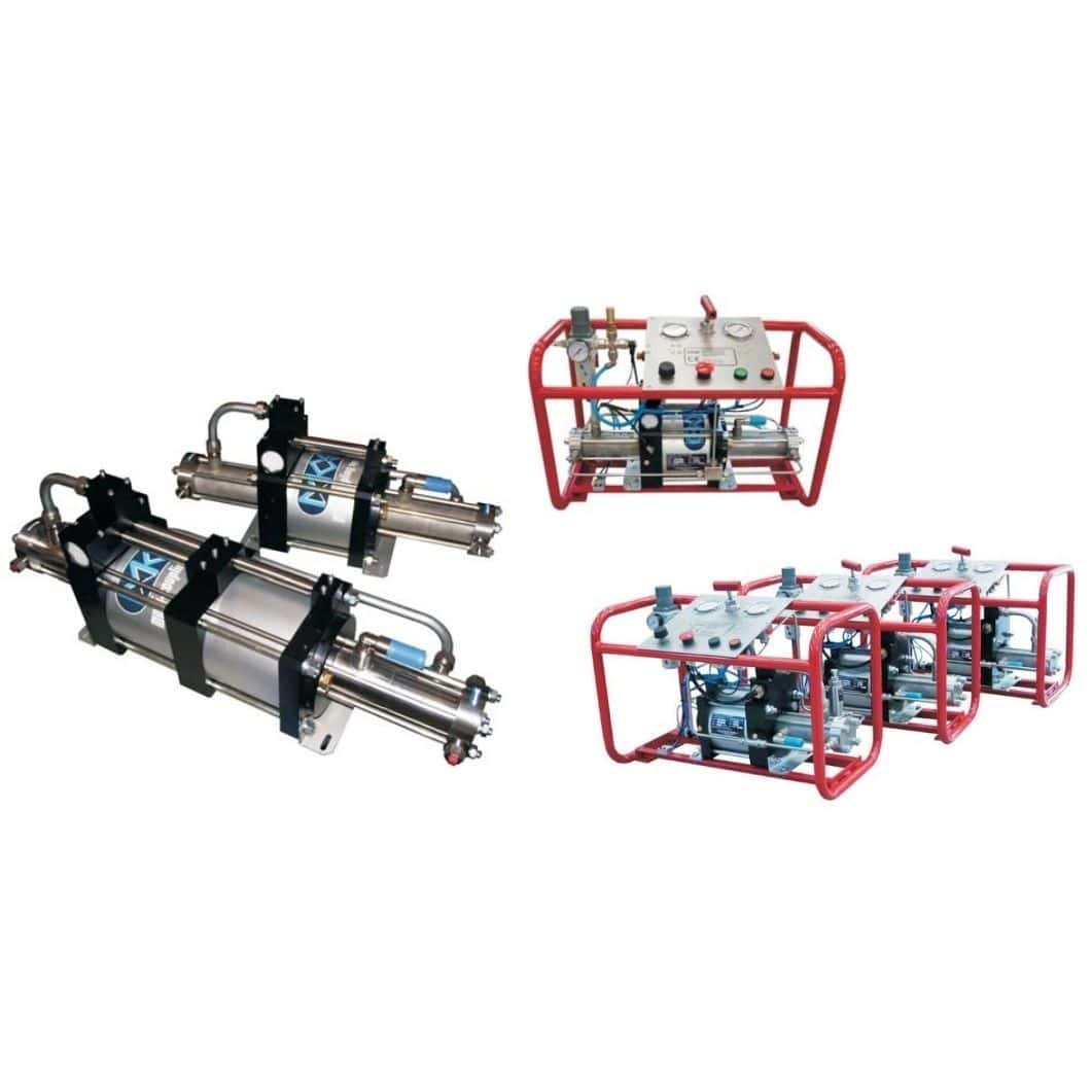 Piston pressure booster - Multi-coupling-system - nitrogen / helium / air