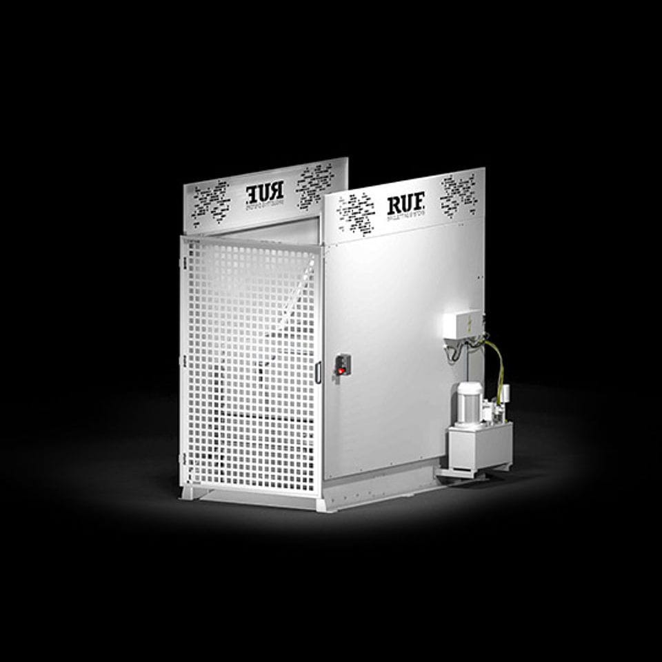 Container tipping station - RUF. BRIQUETTING SYSTEMS - lifting