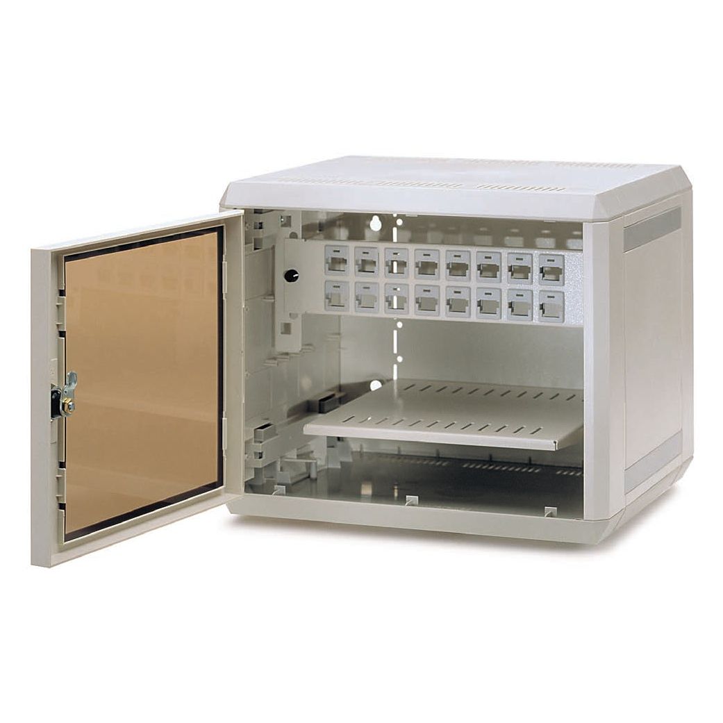 Storage cabinet - MININET - RETEX - wall-mount / hinged door / 10" rack