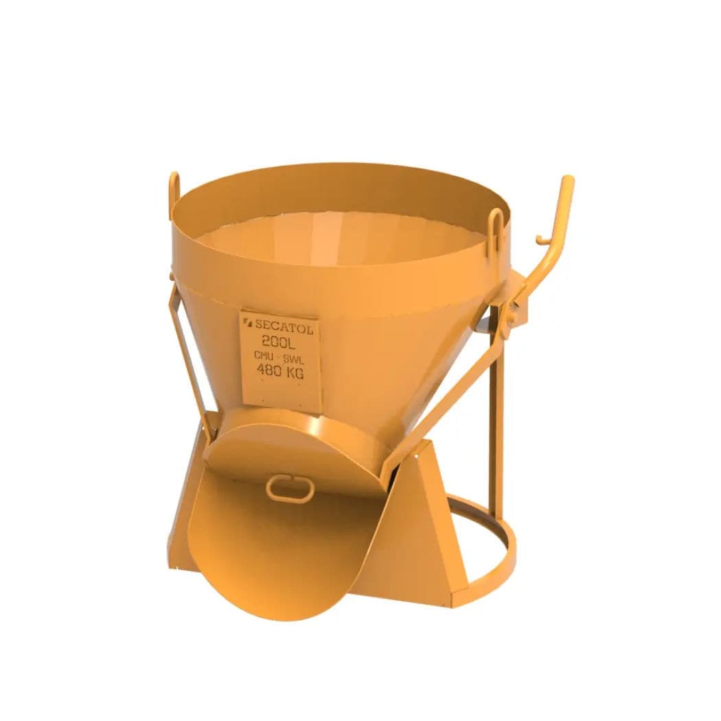 Conical concrete skip - 142 series - Secatol SAS - bottom-opening