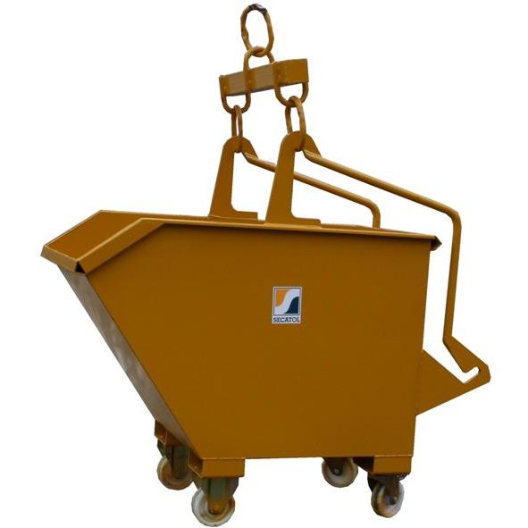 Waste self-dumping hopper - PP - Secatol SAS - wheeled