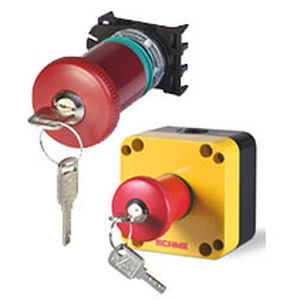 Key lock switch - Sobem-Scame - mushroom / single-pole / emergency stop