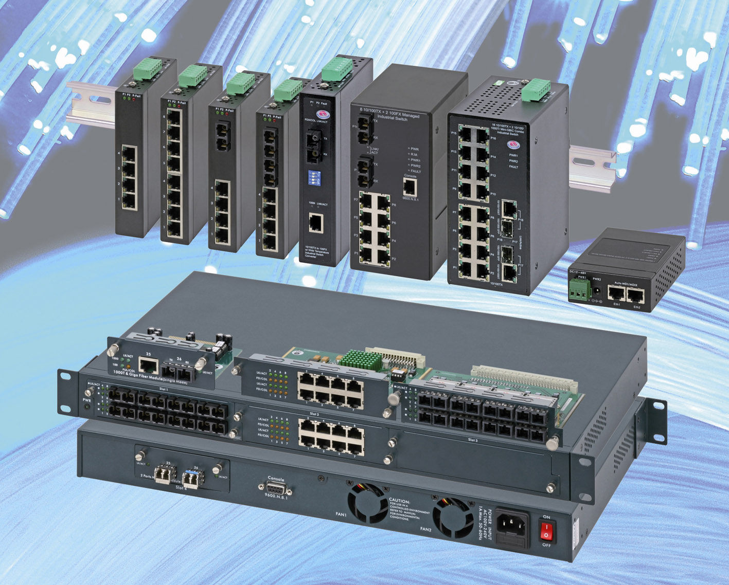 Fiber optics converter - PoE, 19" - eks Engel GmbH & Co. KG - Ethernet