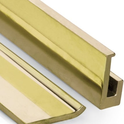 Gold-plated brass profile - Bronmetal - rectangular / industrial