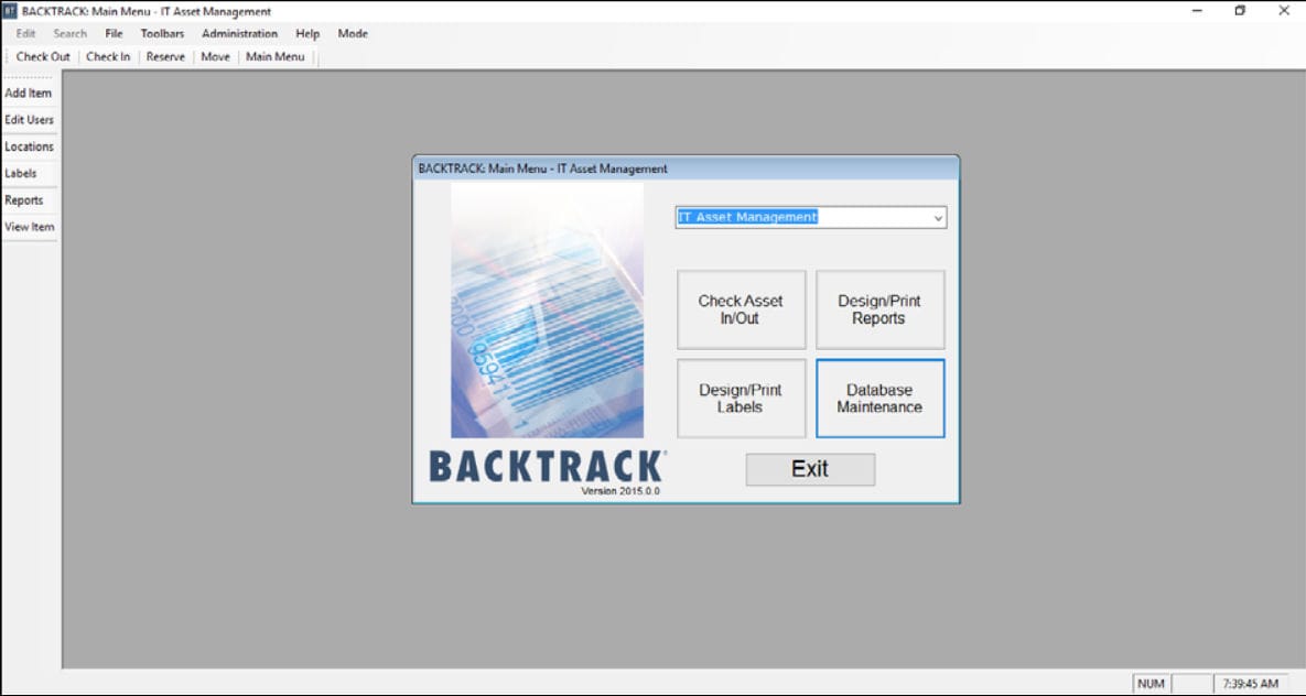 Control software - BACKTRACK - TEKLYNX - design / asset management ...