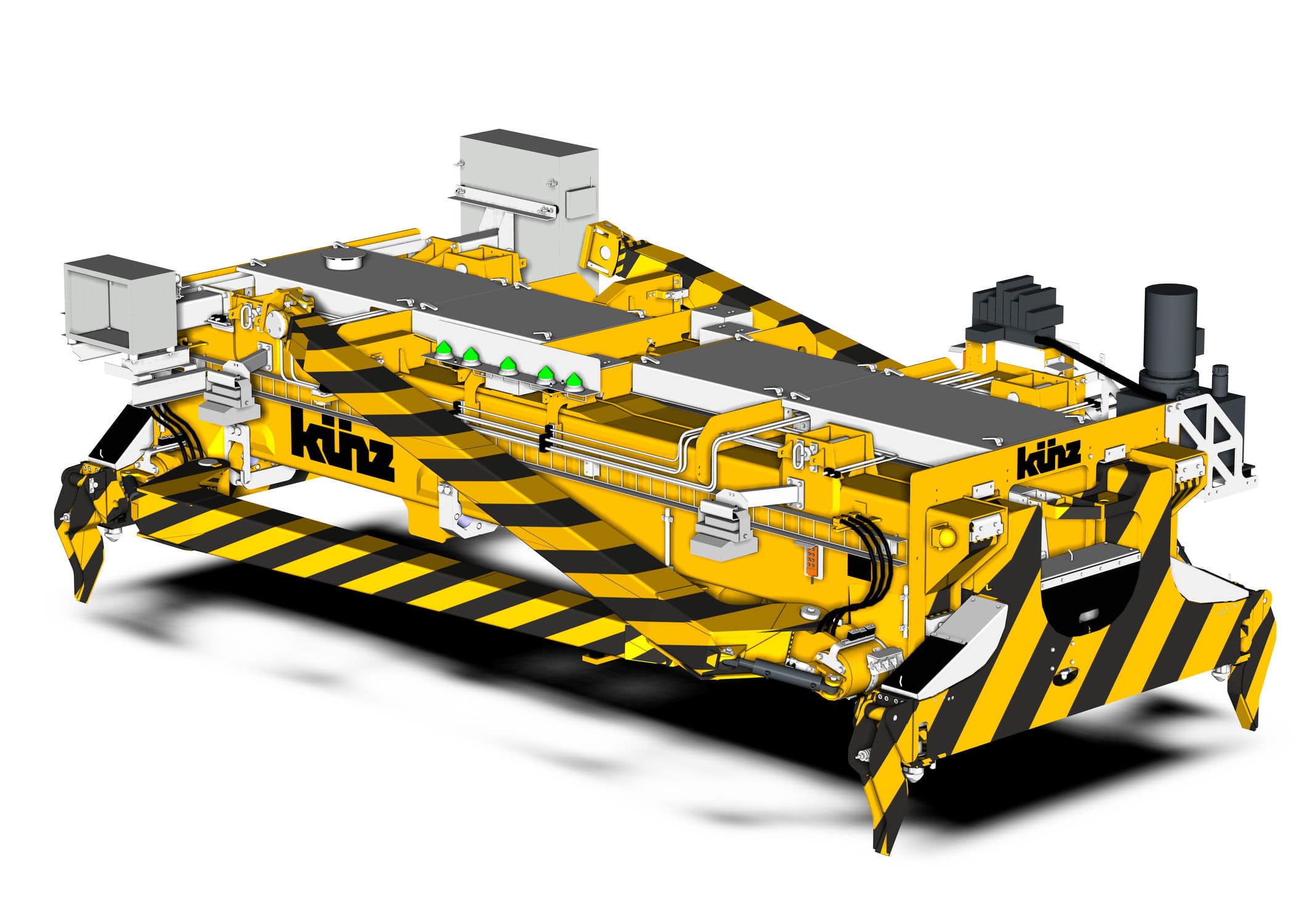 Container spreader - Künz GmbH - for overhead cranes / electric / hydraulic