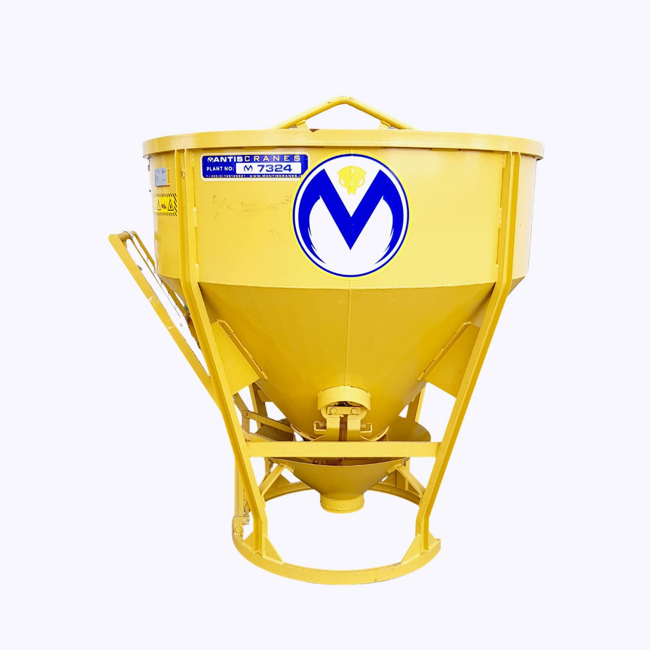 Conical concrete skip - Mantis Cranes - bottom-opening