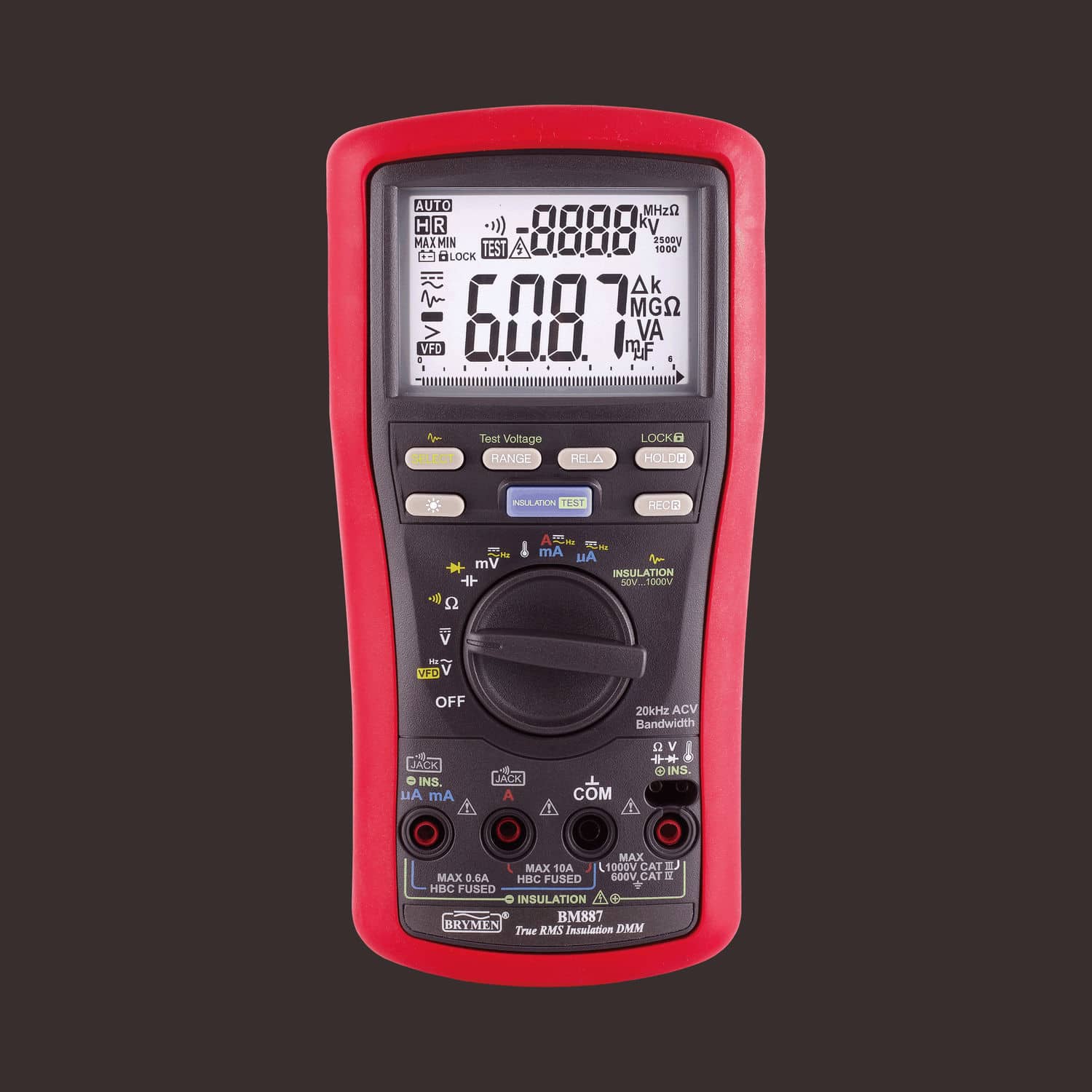 Multimeter with insulation tester - BM887 - BRYMEN - 6000 count digital ...