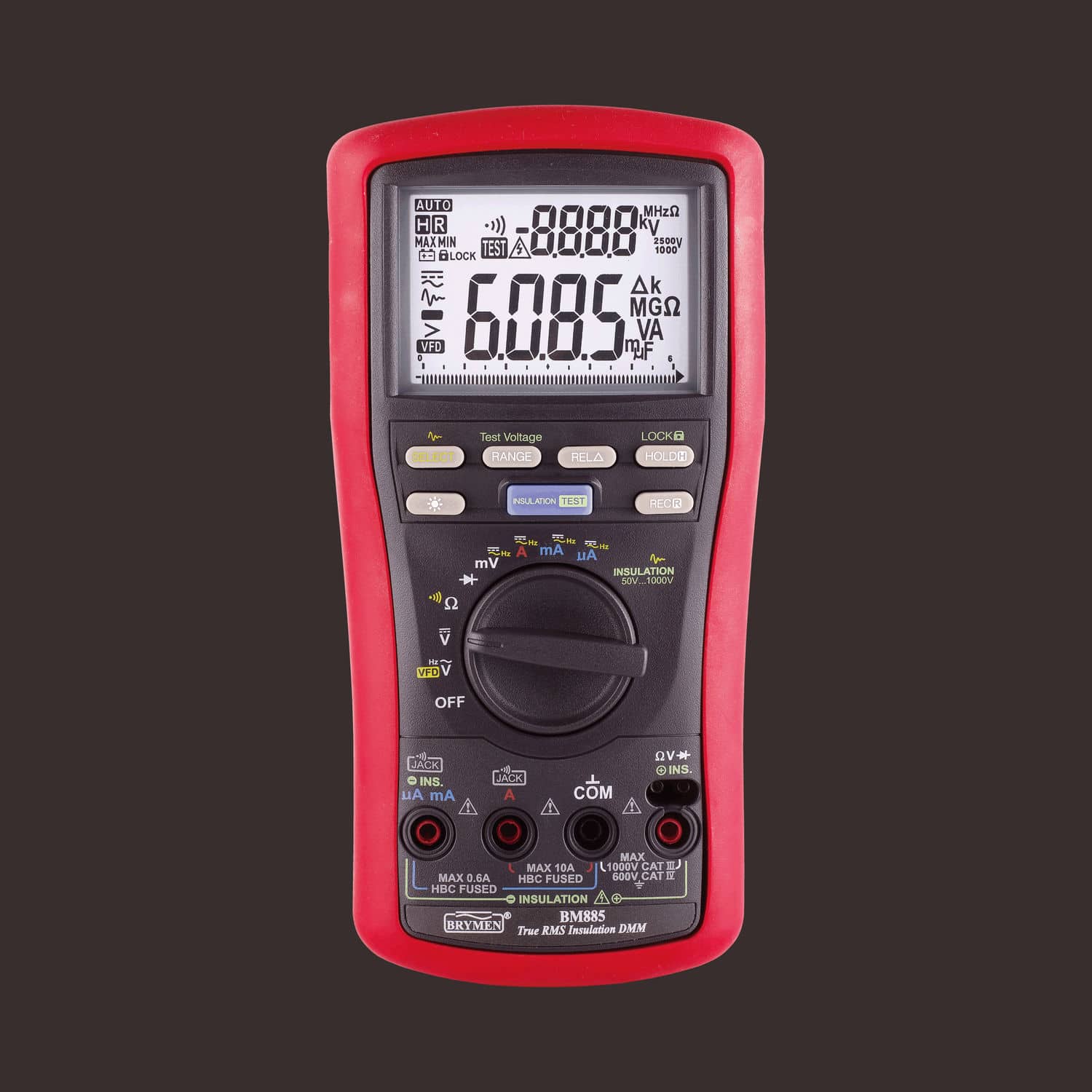 Multimeter with insulation tester - BM885 - BRYMEN - 6000 count digital ...