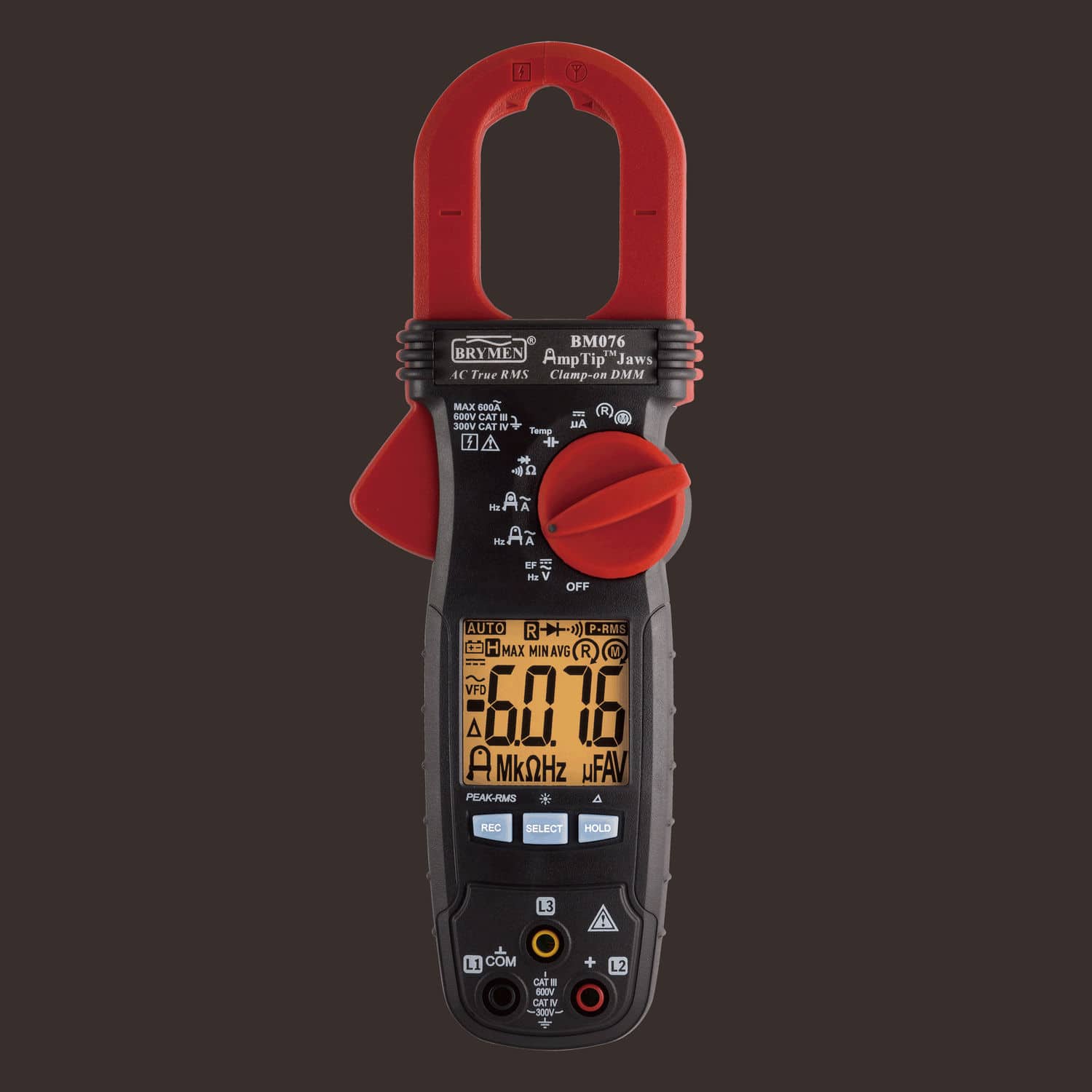 6000 count digital clamp multimeter - BM076 - BRYMEN - portable / 600 V ...