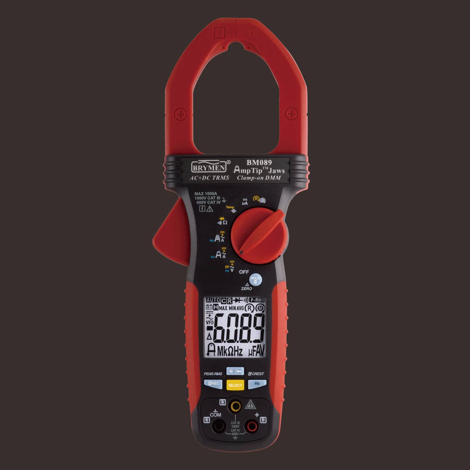 6000 count digital clamp multimeter - BM089 - BRYMEN - portable / 1000 ...
